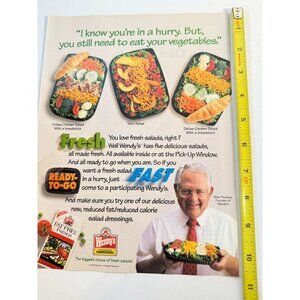 Art | Vintage 1993 Wendys Fast Food Restaurant Dave Thomas ...